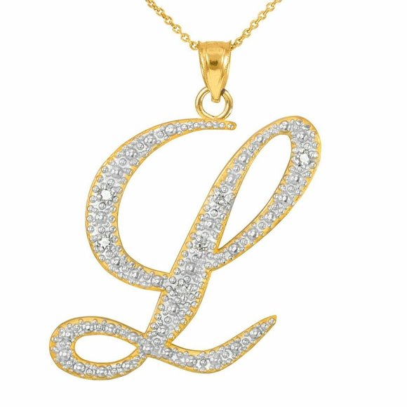 Element Shine | Jewelry | 4k Real Gold Initial Letter L Diamond ...